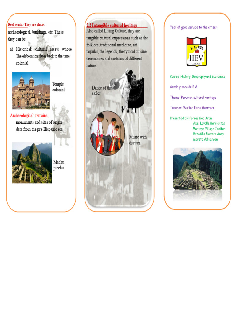 Peruvian Heritage Triptych | PDF | Cultural Heritage | Peru