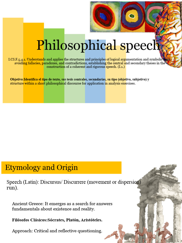 Philosophical speech | PDF | Logic | Discourse