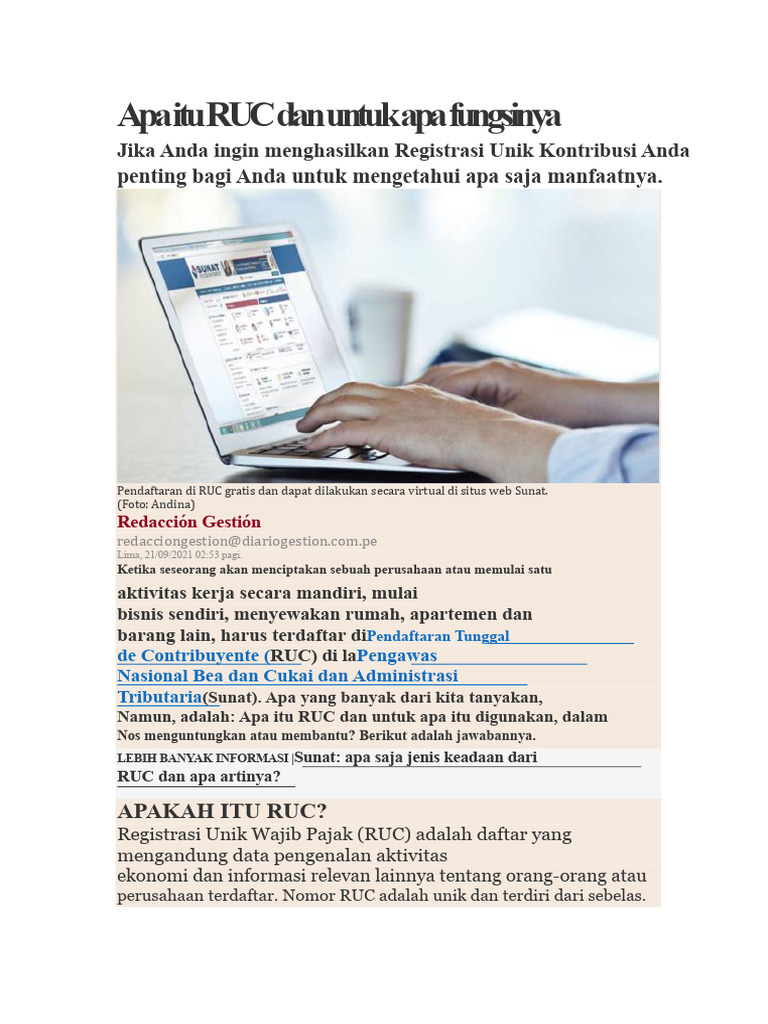 Apa Itu RUC Dan Untuk Apa Fungsinya? | PDF