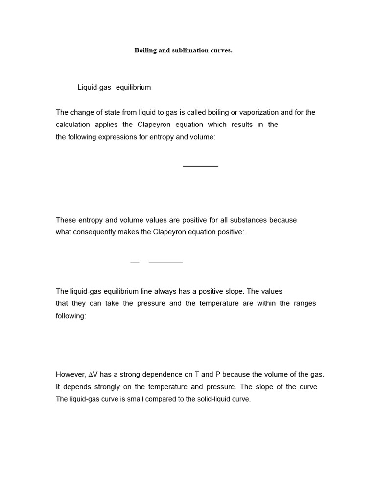 Boiling and Sublimation Curves Explained | PDF | Gases | Thermodynamics