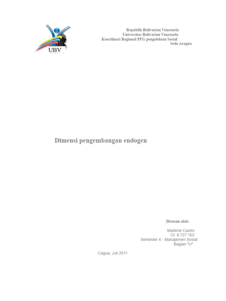 Dimensi Pengembangan Endogen | PDF