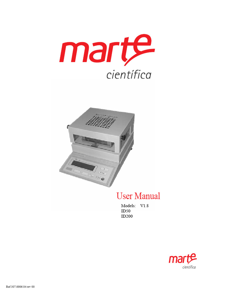 Humidity Determinator Manual ID | PDF | Weight | Calibration