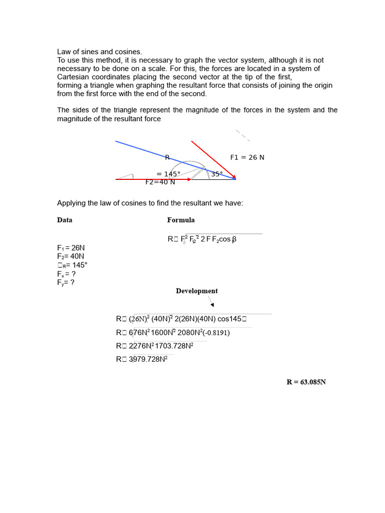 Law of Sines and Cosines Examples | PDF | Trigonometric Functions ...