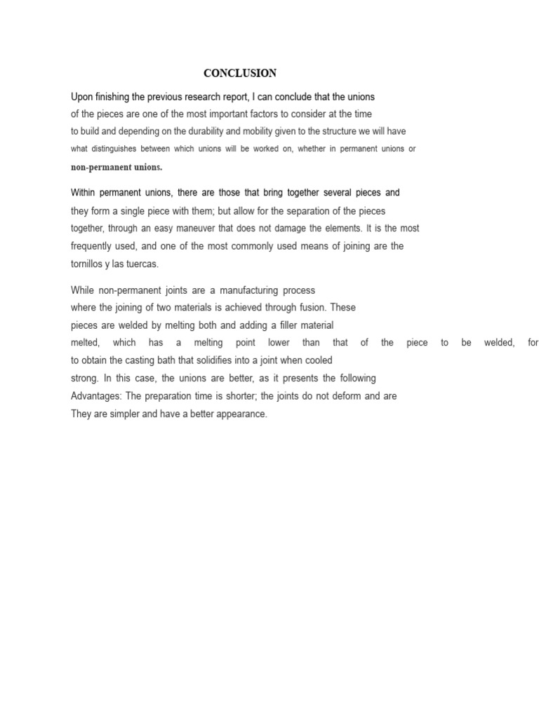 Conclusion of Unions | PDF