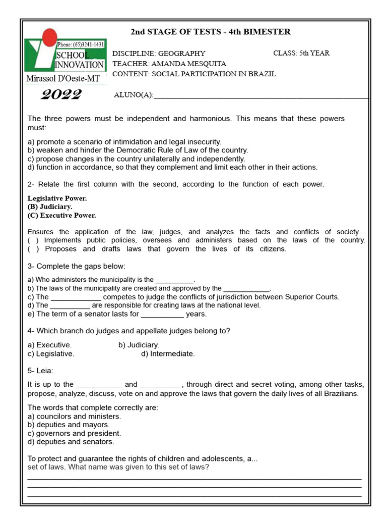 2nd stage of the 4th term 5th grade geography | PDF | Mayor | Government
