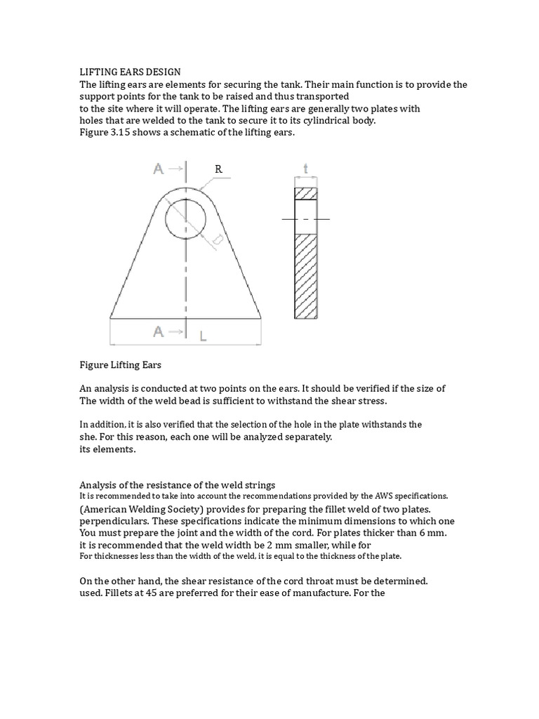 Lifting Ears Design and Analysis Guide | PDF | Welding | Construction