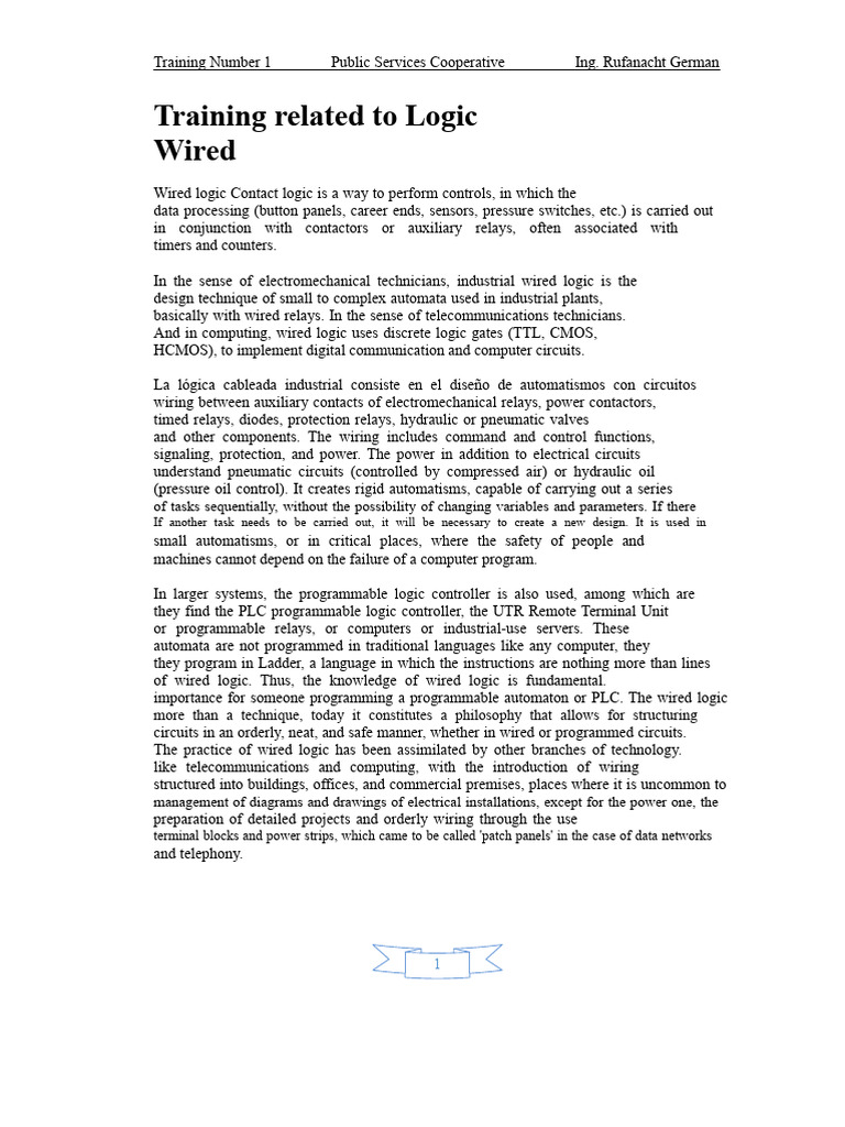 Wired Logic and Automation | PDF | Relay | Voltage