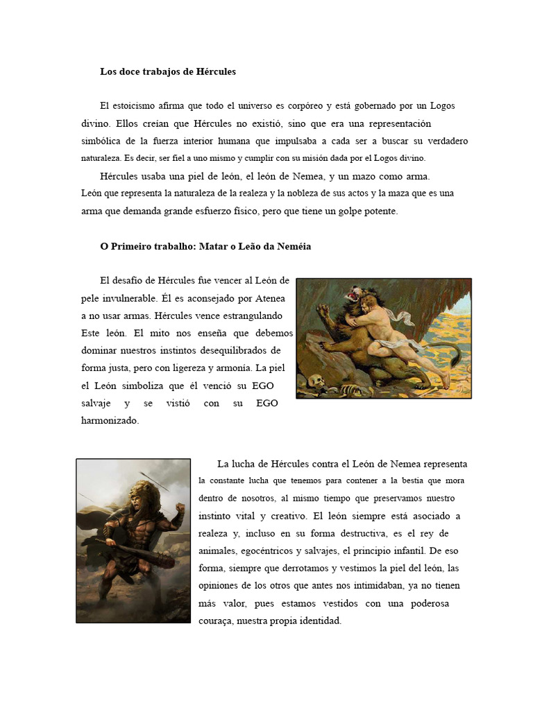Los Doce Trabajos de Hércules | PDF | Amor | Continuar
