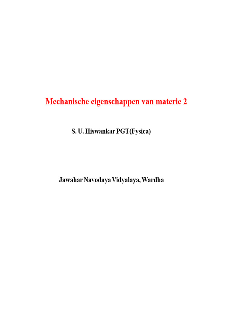 Mechanische Eigenschappen Van Vloeistof p2 Voor NLI | PDF