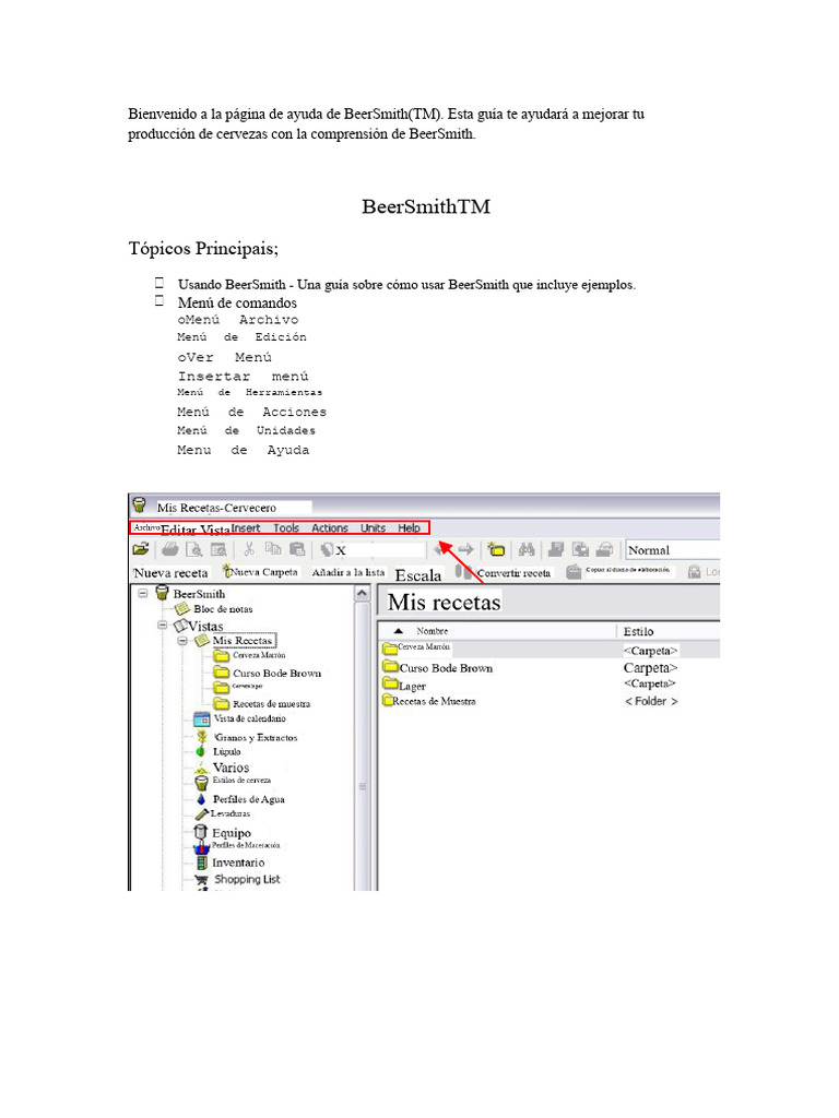 BeerSmith (Manual Paso A Paso) | PDF | Cerveza | Ventana (informática)