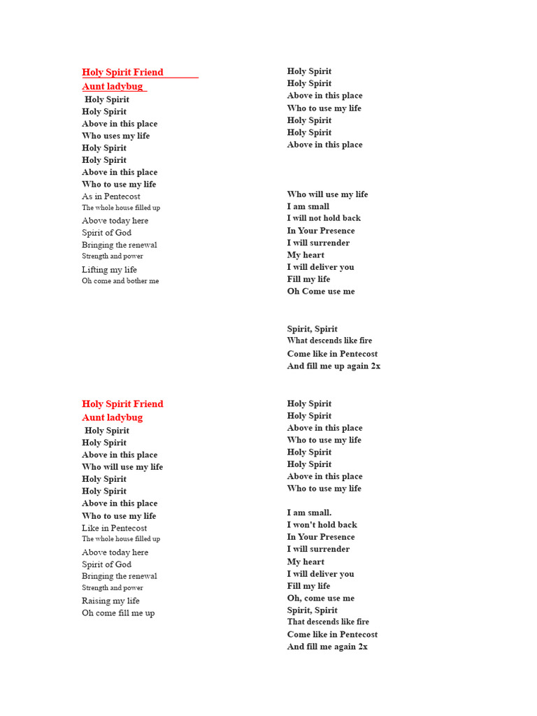 Friend Holy Spirit | PDF
