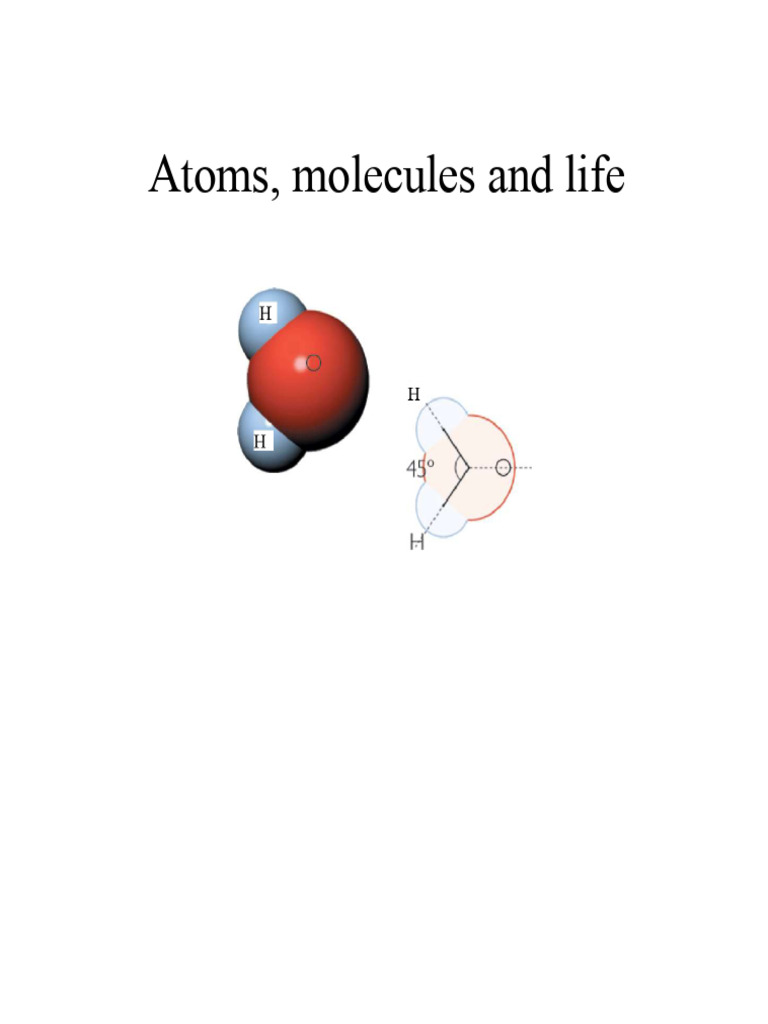 Atoms and Molecules: Foundations of Life | PDF | Atoms | Chemical Bond