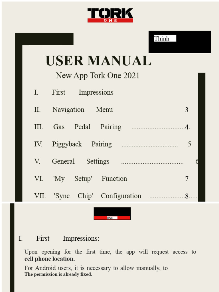 USER MANUAL APP TORK ONE 2021 | PDF | Menu (Computing) | Mobile App