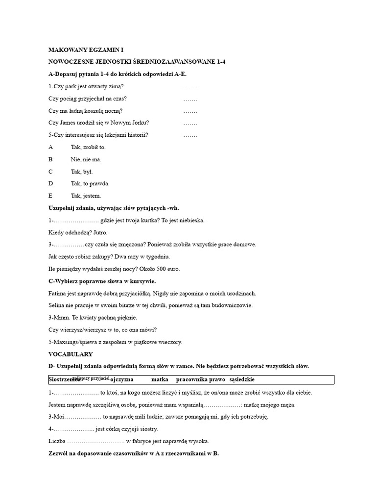 Mock Exam I-Cut - Int | PDF