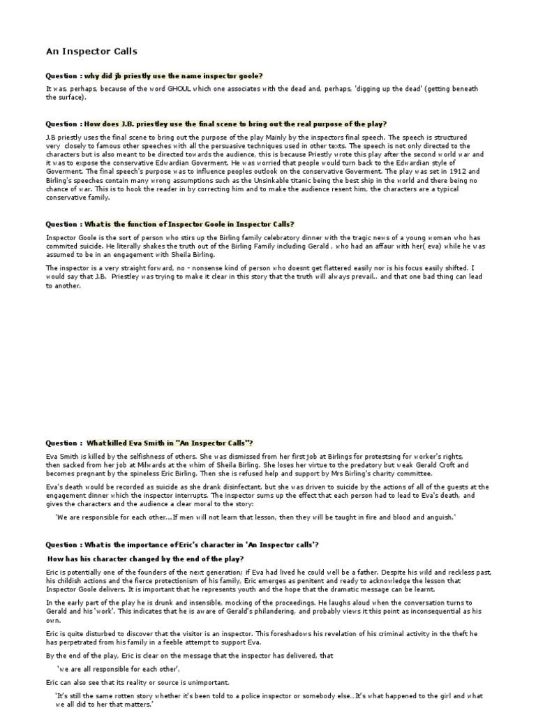 An Inspector Calls 2 | PDF