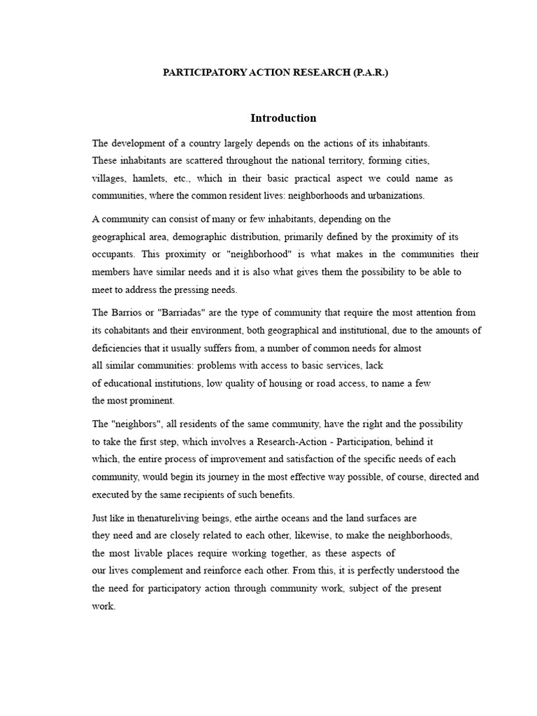 Participatory Action Research (PAR) | PDF | Swot Analysis | Knowledge
