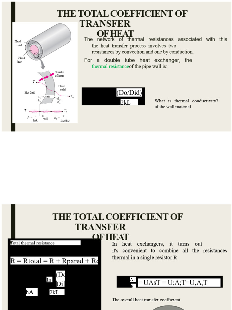The Total Transfer Coefficient | PDF | Heat Transfer | Heat Exchanger