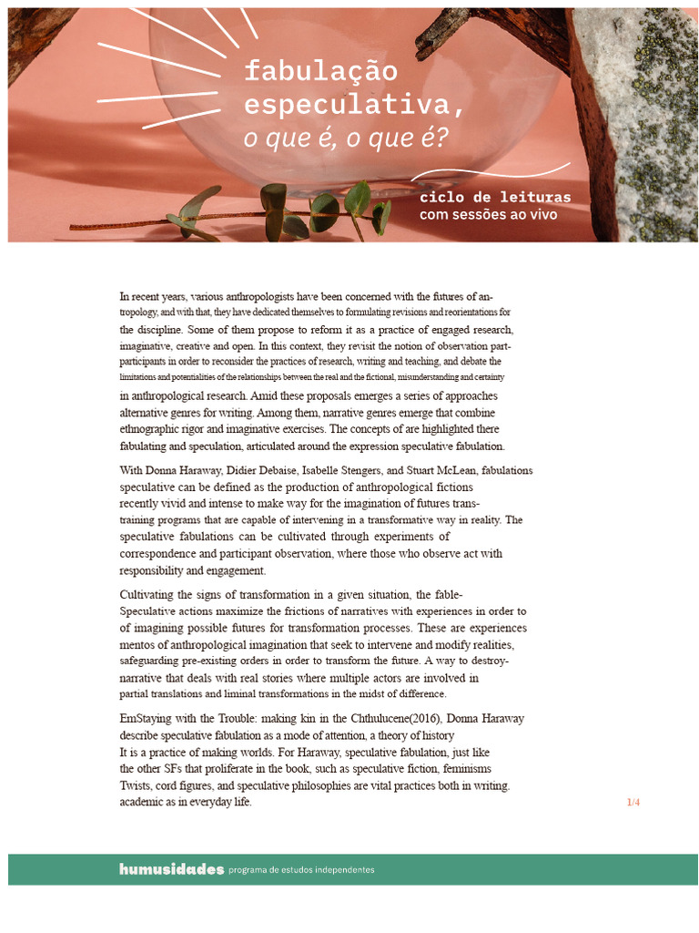 Speculative Fabulation in Anthropology | PDF | Anthropology | Narrative