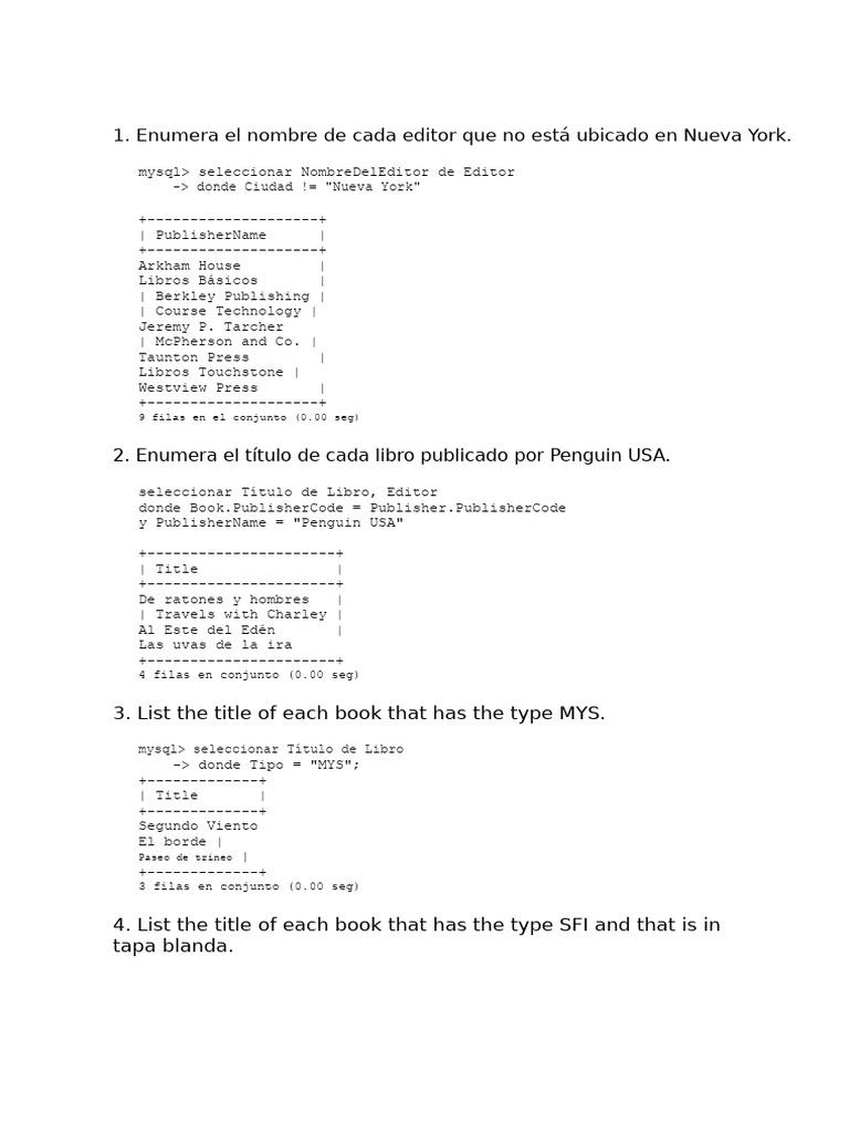 Soluciones de Libros de SQL Henry | PDF | Novelas