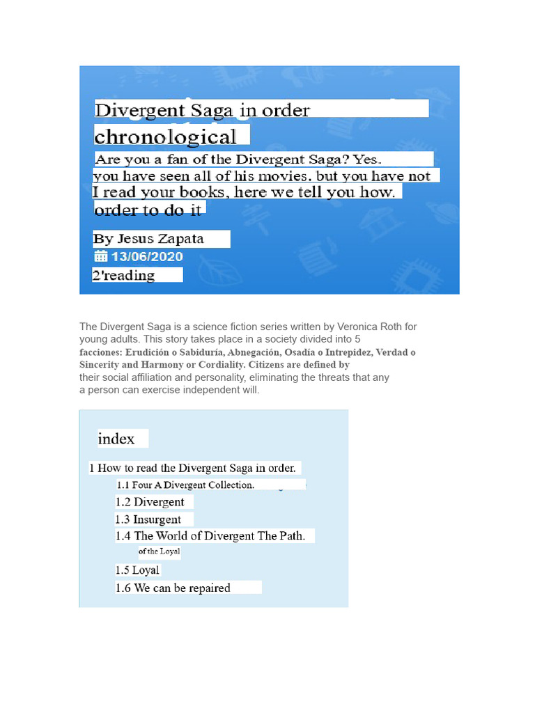 Overview of the Divergent Saga Series | PDF