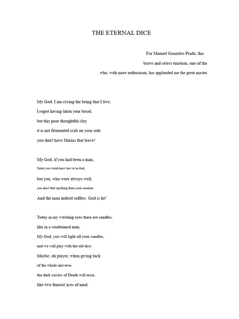 The Eternal Dice by César Vallejo | PDF