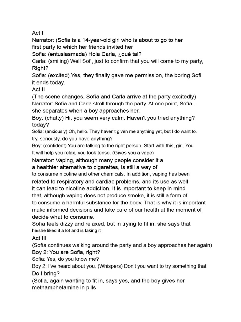 Draft of a play script in Spanish (sketch) (1) | PDF | Electronic ...