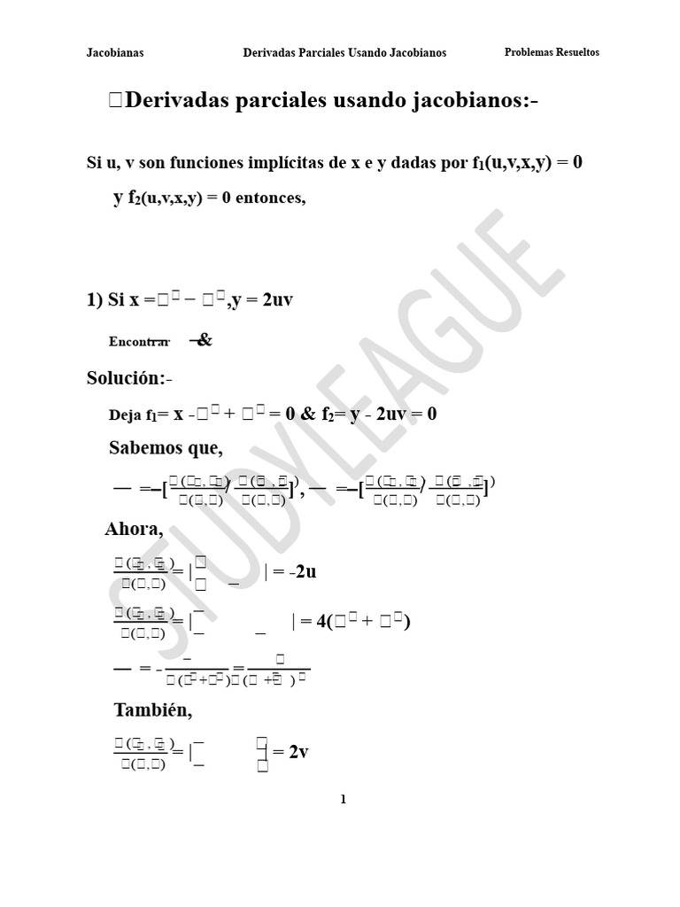 4. Derivadas parciales utilizando jacobianos | PDF