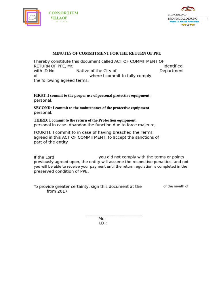 Commitment to PPE Return Agreement | PDF