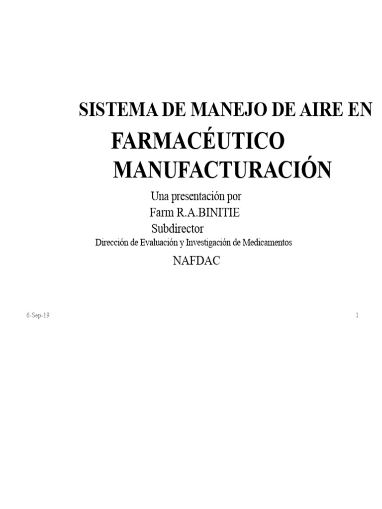 SISTEMA DE MANEJO DE AIRE EN LA FABRICACIÓN FARMACÉUTICA - Pharm-R.A ...