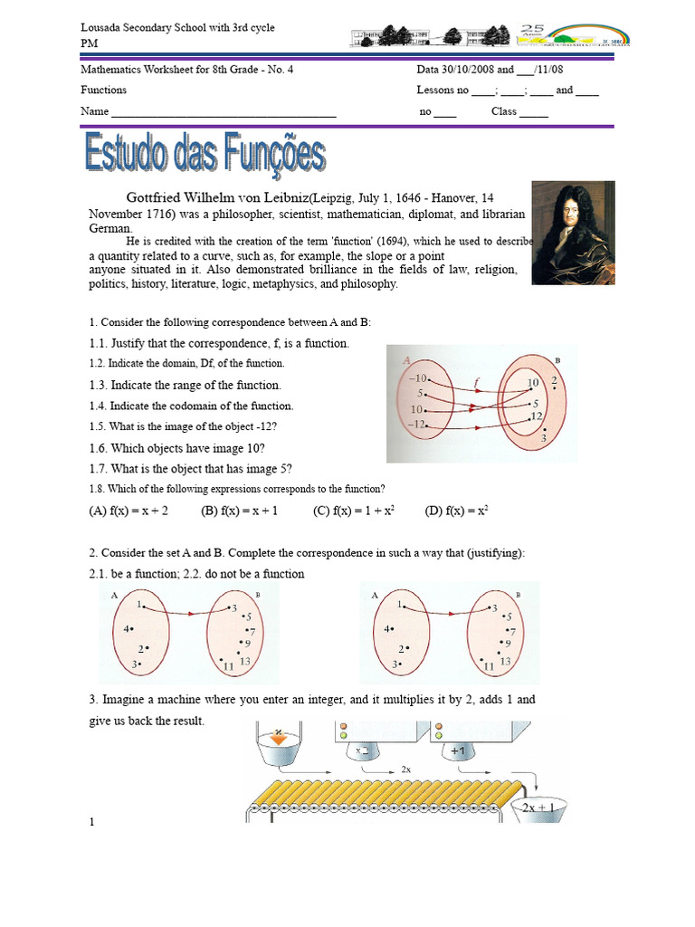 Functions Mathematics 8th Grade Pdf Function Mathematics 0619