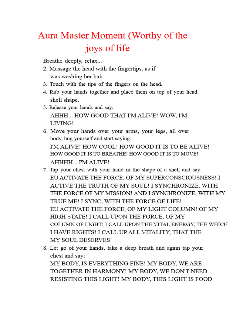 Aura Master Moment (Deserving of life's joys) | PDF