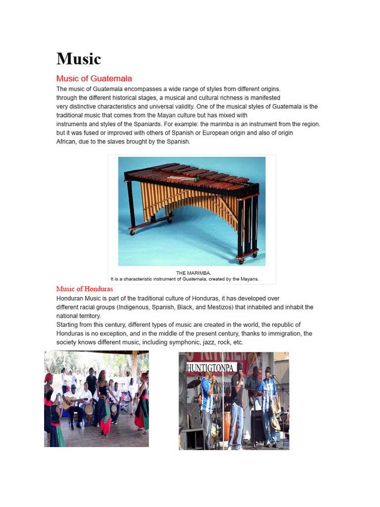 Music and folklore, traditions of Central America | PDF | Central America