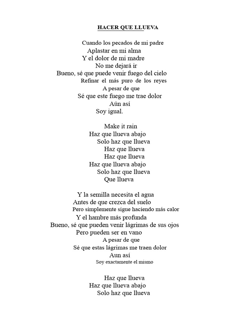 Haz Que Llueva | PDF
