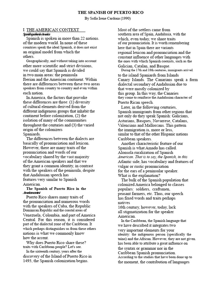 The Spanish of Puerto Rico 2 | PDF | Spanish Language | Linguistics