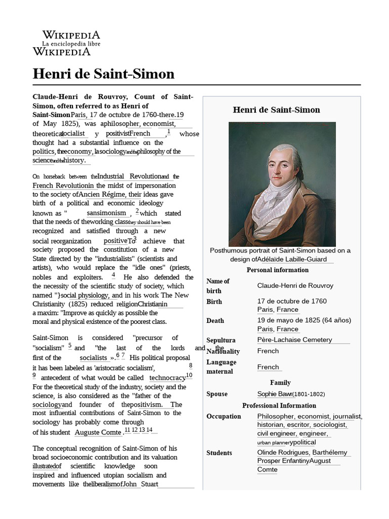 Henri de Saint-Simon | PDF | Socialism | Sociology