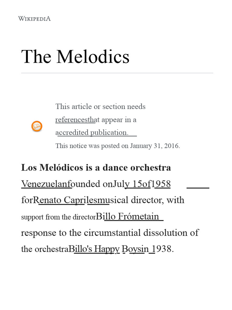 Los Melódicos - Wikipedia, The Free Encyclopedia | PDF