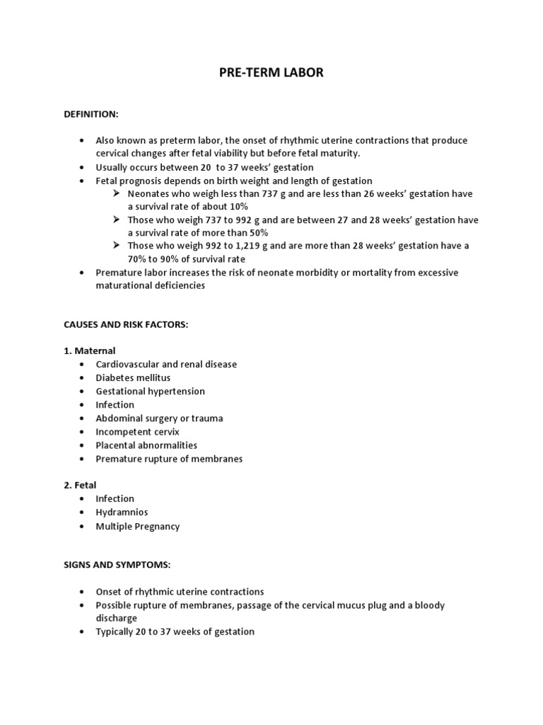 Pre Term Labor | PDF | Preterm Birth | Childbirth