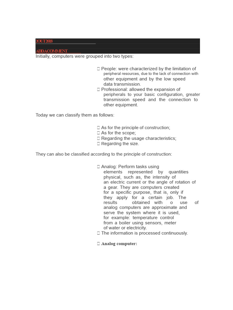 Classification of computers | PDF | Personal Computers | Microcomputers