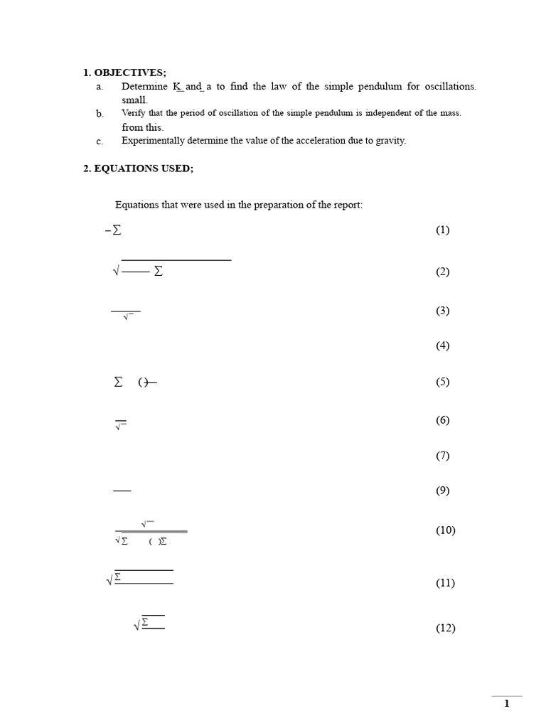 Physics Laboratory Report - Simple Pendulum | PDF | Pendulum | Oscillation