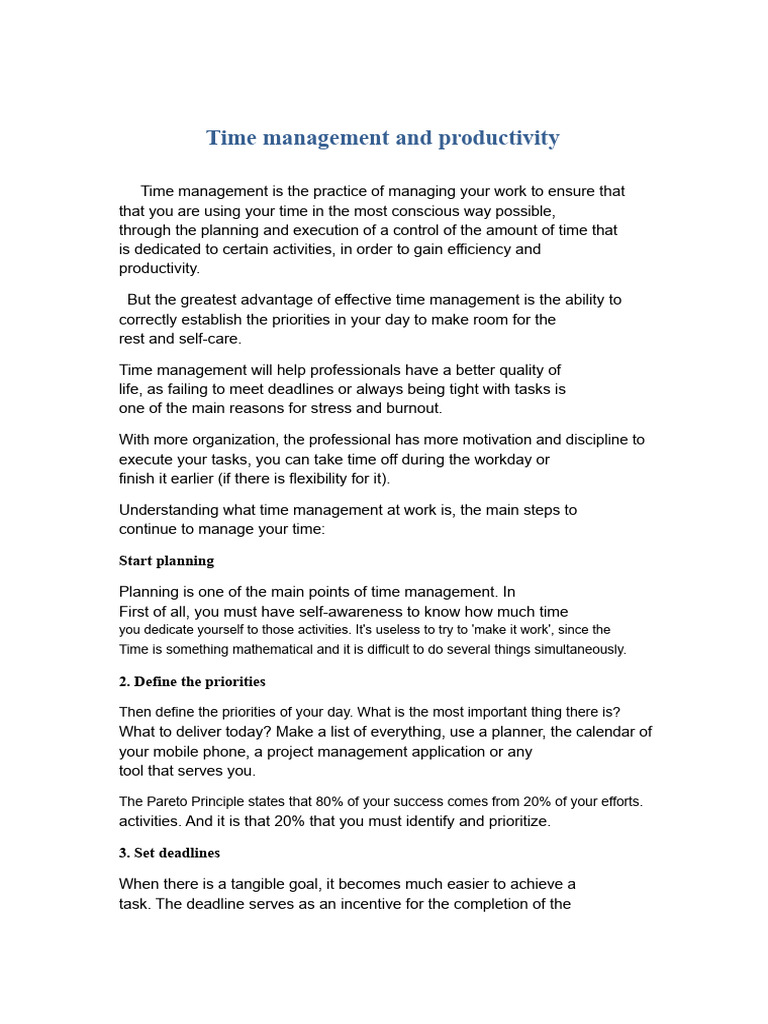 Effective Time Management Strategies | PDF | Time Management ...