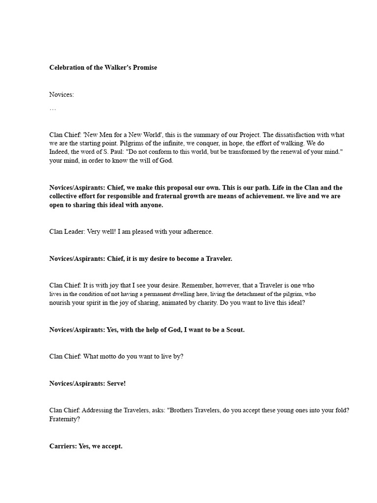 Celebration of the Walker's Promise | PDF | Godparent