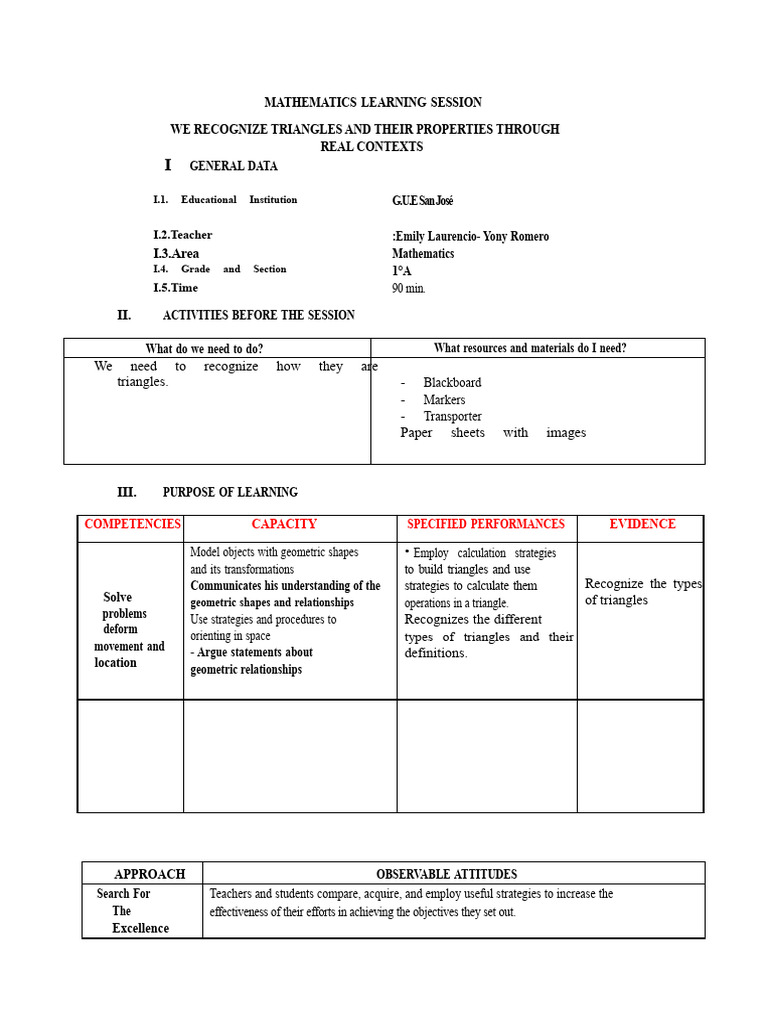 Recognizing Triangles in Math Class | PDF | Triangle | Learning