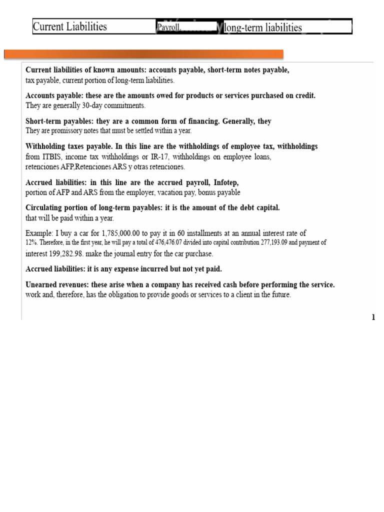 Current Liabilities, Payroll, and Long-Term Liabilities | PDF | Payroll ...
