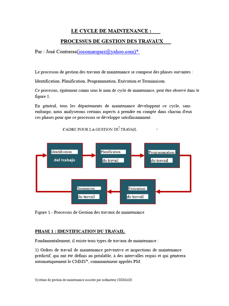Cycle de Maintenance : Gestion Efficace des Travaux | PDF ...