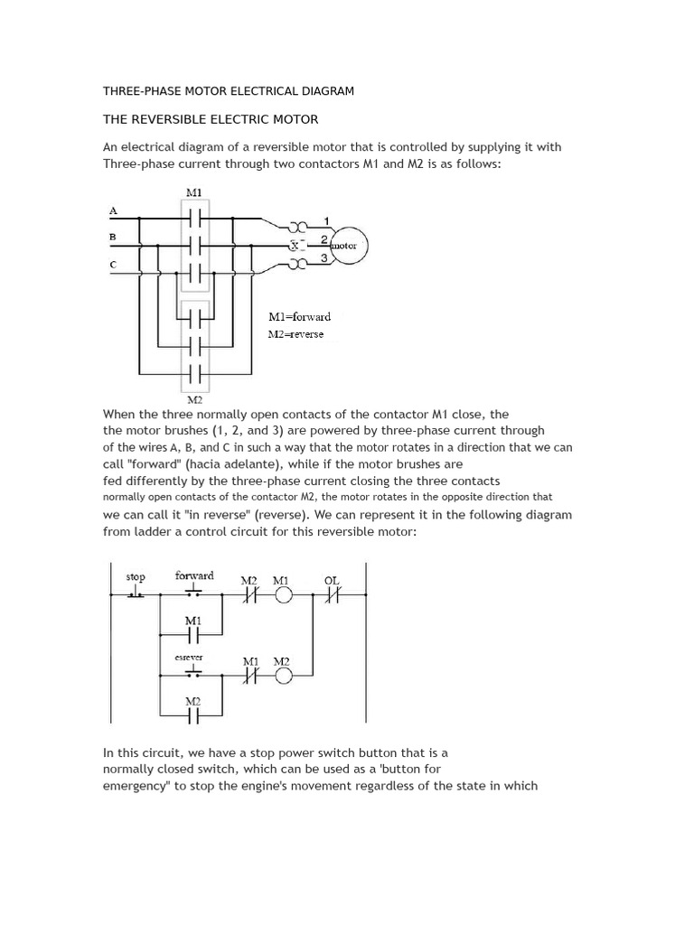 Reversible Electrical Diagram | PDF | Switch | Relay