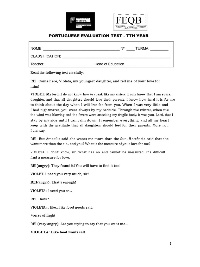 Summative Test Dramatic Text Leandro | PDF