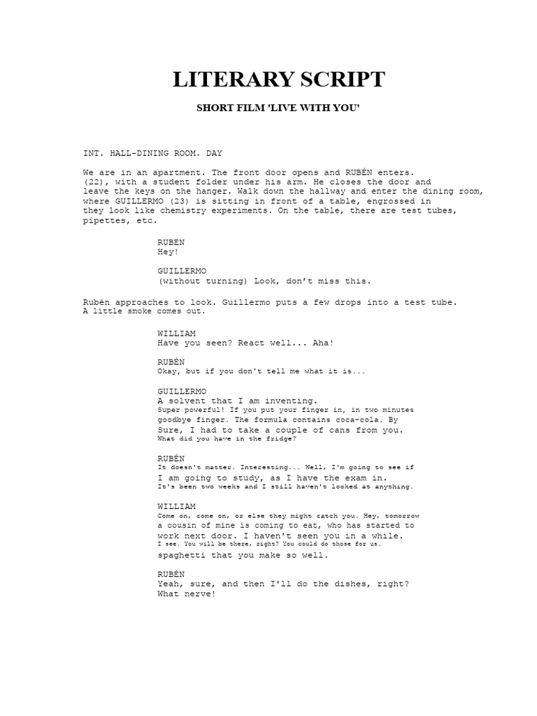 Short Film Script: "Live With You" | PDF