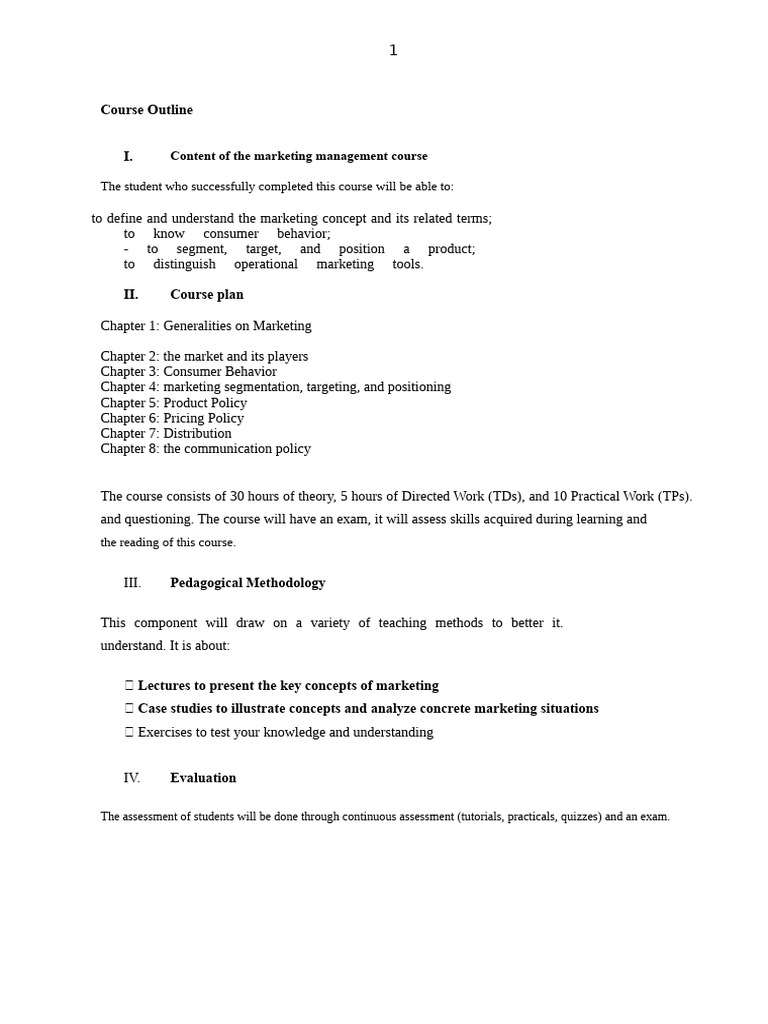 Marketing Management Course L1 C and HR 2024 | PDF | Marketing | Value ...