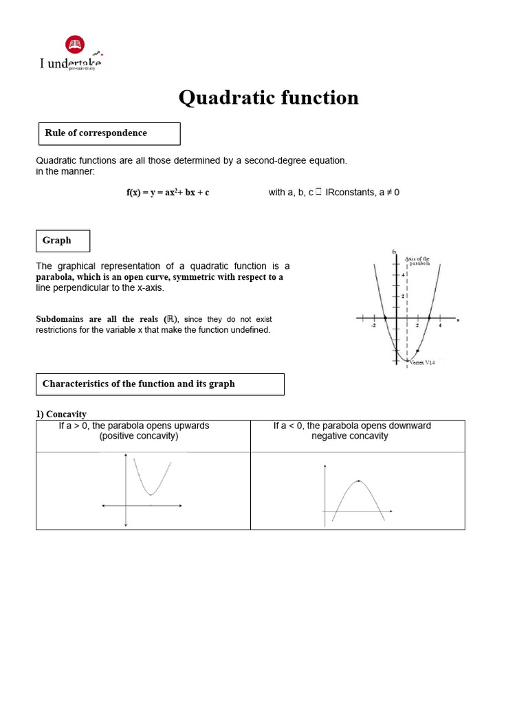 7. Quadratic function | PDF | Quadratic Equation | Elementary Mathematics