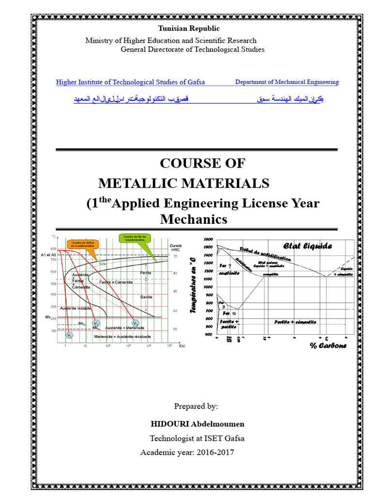 Metal Materials Course | PDF | Steel | Alloy